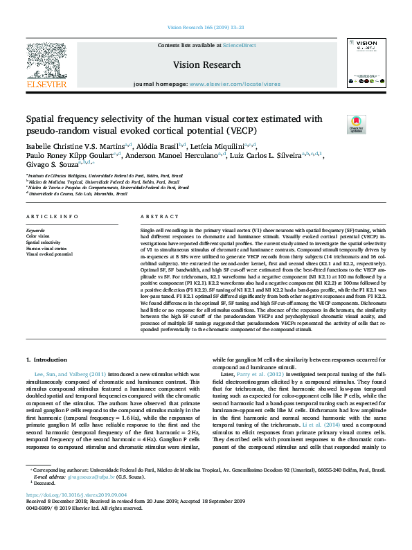 (PDF) Spatial frequency selectivity of the human visual cortex estimated with pseudo-random ...