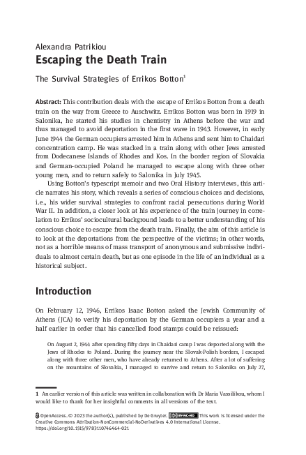 (PDF) Escaping the Death Train