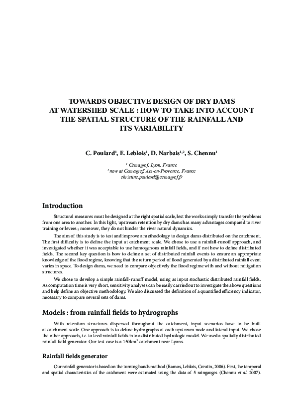 (PDF) Towards objective design of dry dams at watershed scale: how to ...