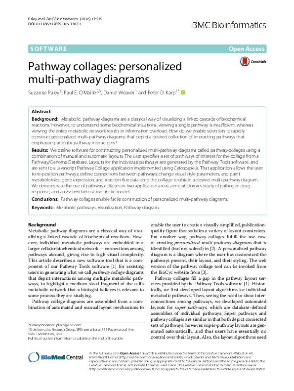(PDF) Pathway collages: personalized multi-pathway diagrams | Peter ...