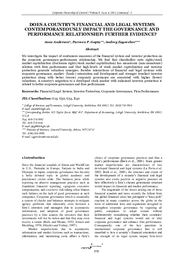 (PDF) Does a country’s financial and legal systems contemporaneously ...