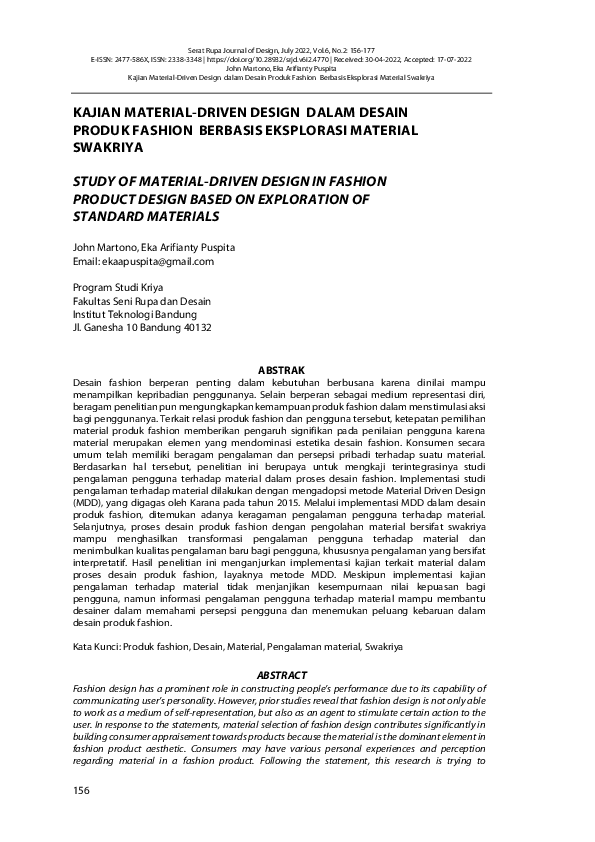 (PDF) Kajian Material Driven Design Dalam Desain Aksesoris Fashion ...
