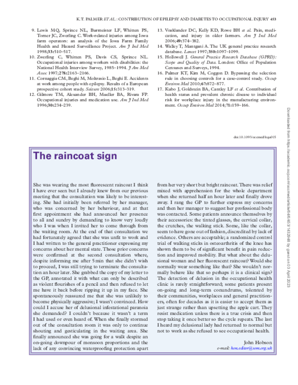 (PDF) The raincoat sign