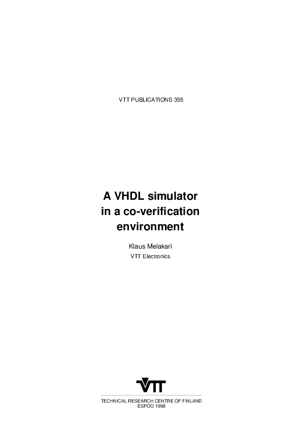 (PDF) A VHDL simulator in a co-verification environment