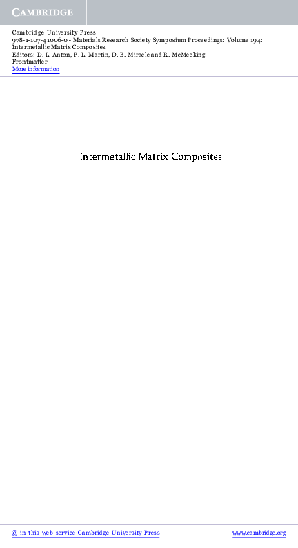 (PDF) Intermetallic matrix composites