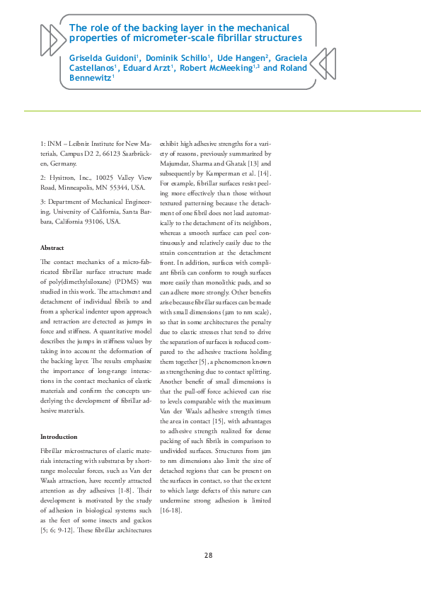 (PDF) The role of the backing layer in the mechanical properties of ...
