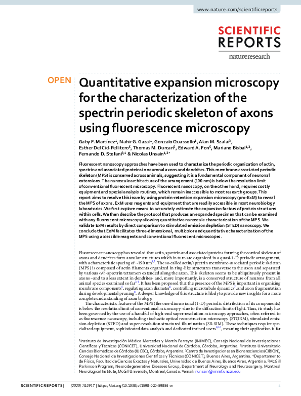 (PDF) Quantitative expansion microscopy for the characterization of the ...