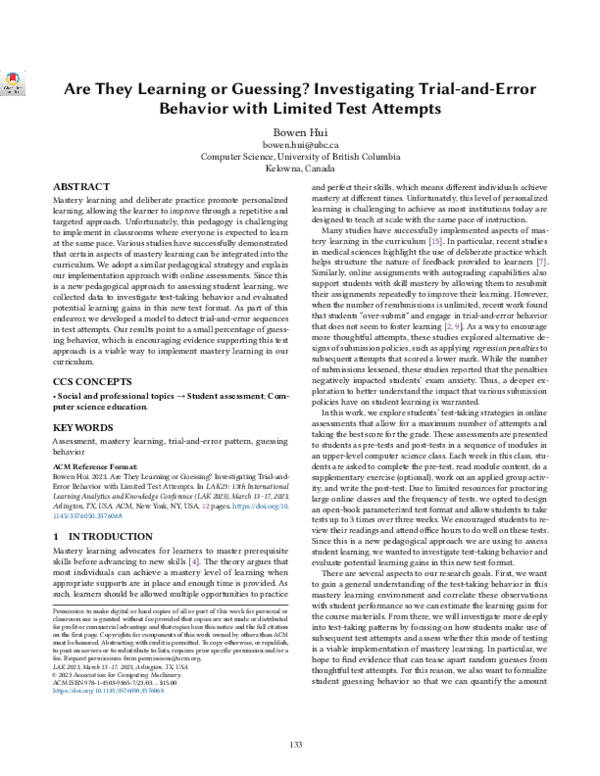(PDF) Are They Learning or Guessing? Investigating Trial-and-Error ...