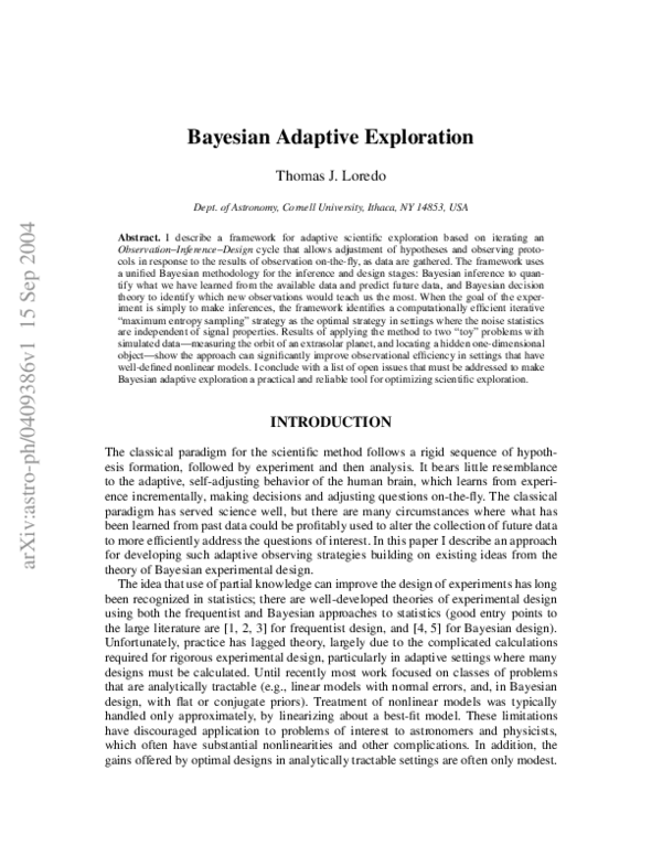(PDF) Bayesian Adaptive Exploration