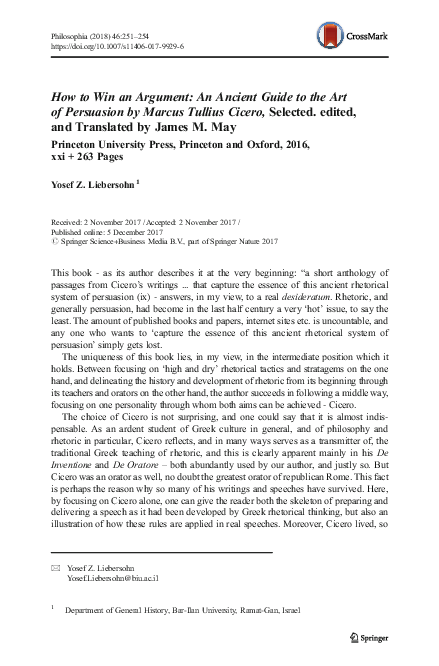 (PDF) How to Win an Argument: An Ancient Guide to the Art of Persuasion ...