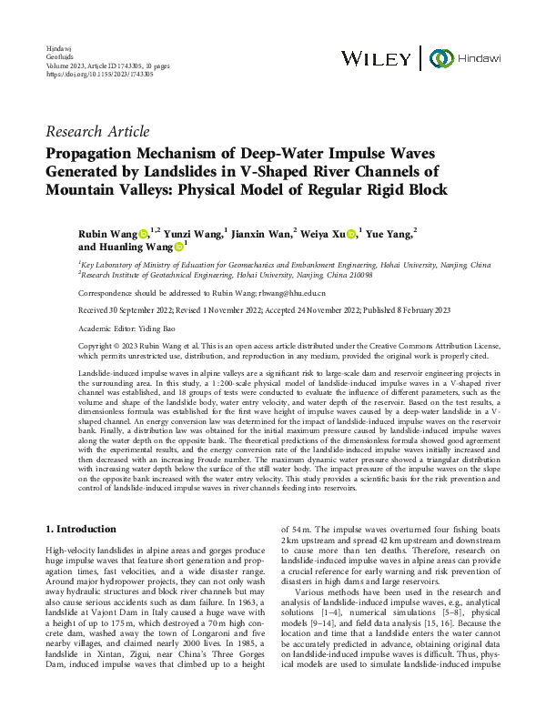 (PDF) Propagation Mechanism of Deep-Water Impulse Waves Generated by ...