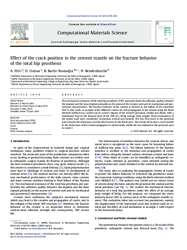 (PDF) Effect of the crack position in the cement mantle on the fracture ...