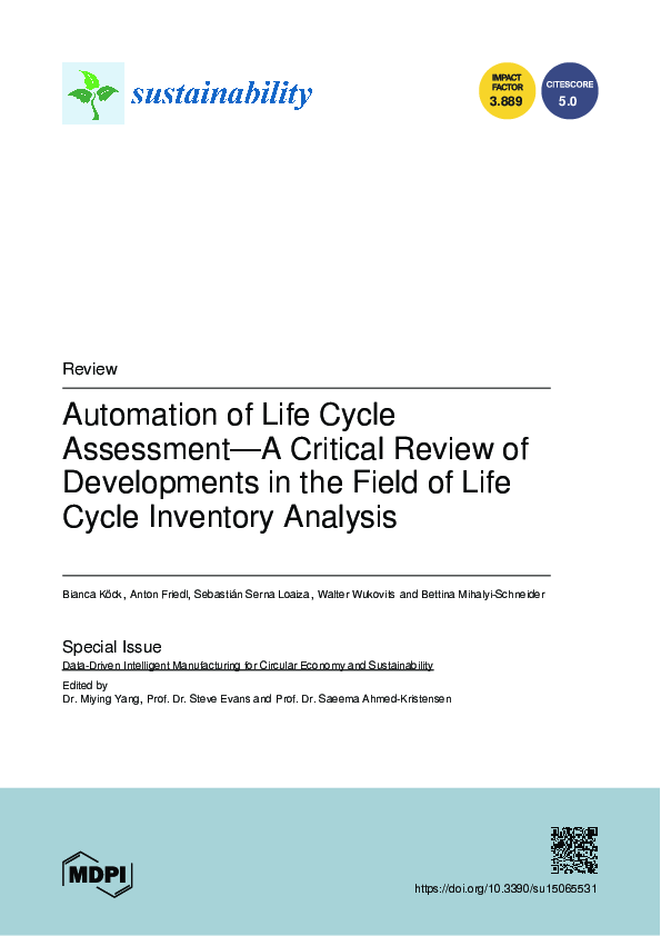 (PDF) Automation of Life Cycle Assessment-A Critical Review of ...