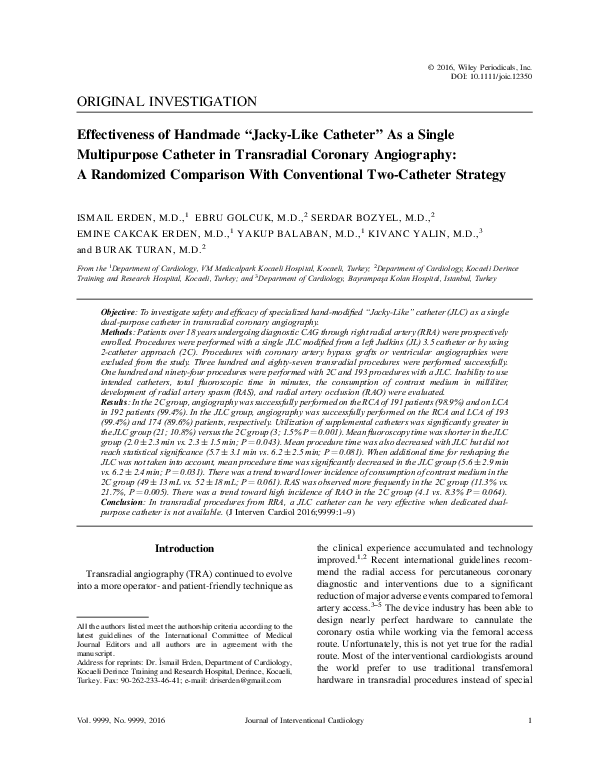 (PDF) Effectiveness of Handmade “Jacky-Like Catheter” As a Single ...