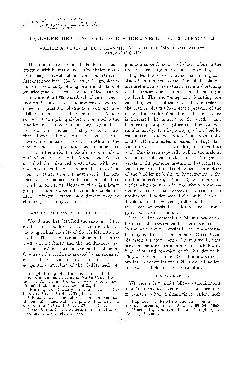 (PDF) Transurethral Incision of Bladder Neck for Contracture