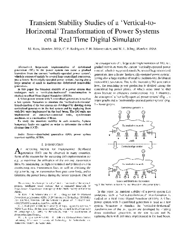 (PDF) Transient stability studies of a 'vertical-to-horizontal' transformation of power systems ...