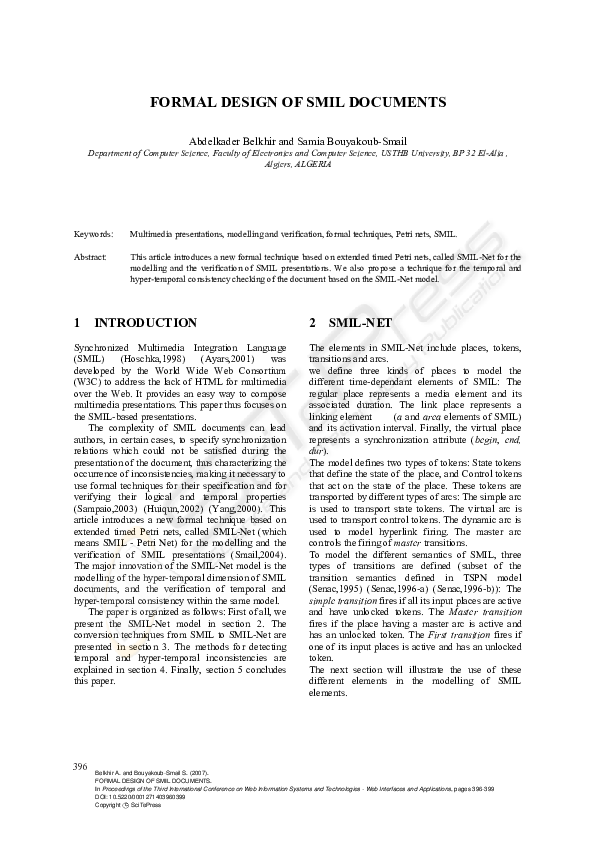 (PDF) Formal Design of Smil Documents