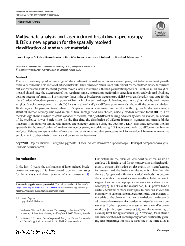 (PDF) Multivariate analysis and laser-induced breakdown spectroscopy (LIBS): a new approach for ...