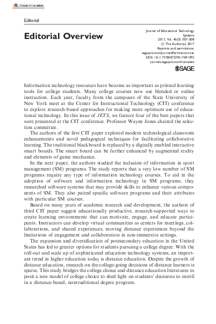 (PDF) Editorial Overview