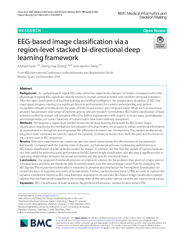 Pdf Eeg Based Image Classification Via A Region Level Stacked Bi Directional Deep Learning