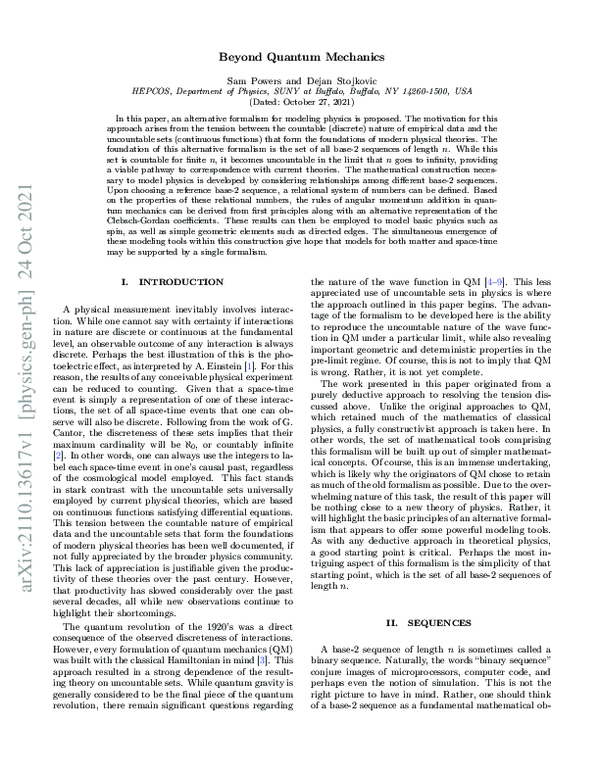 (PDF) Beyond Quantum Mechanics