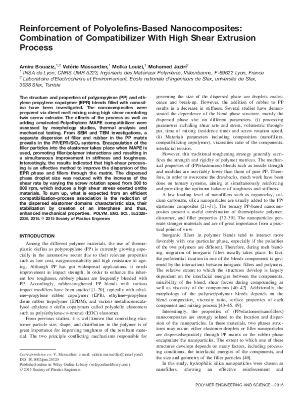 (PDF) Reinforcement of polyolefins-based nanocomposites: combination of ...