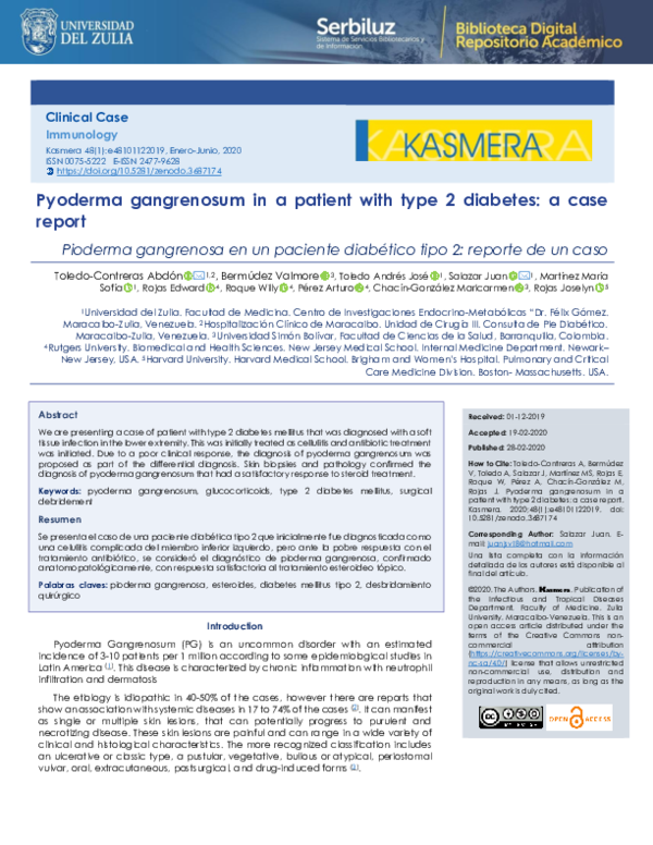(PDF) Pyoderma gangrenosum in a patient with type 2 diabetes: a case ...
