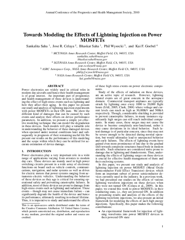 (PDF) Towards Modeling the Effects of Lightning Injection on Power MOSFETs