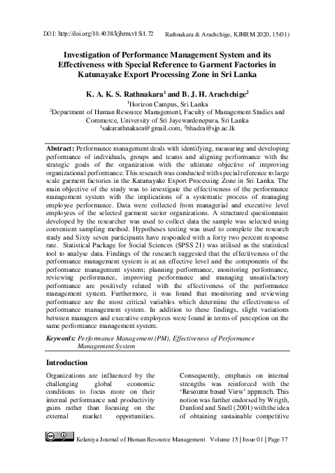 (PDF) Investigation of Performance Management System and its ...