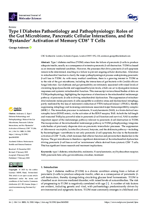 (PDF) Type I Diabetes Pathoetiology and Pathophysiology: Roles of the ...