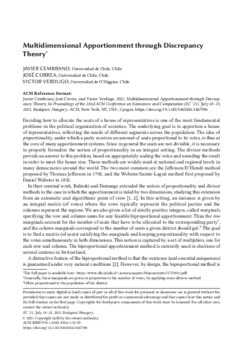 (PDF) Multidimensional Apportionment through Discrepancy Theory