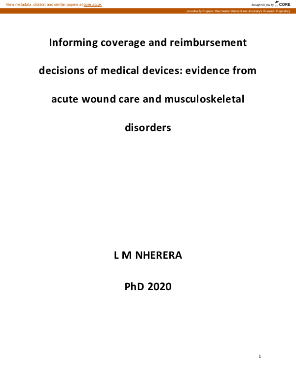 (PDF) Cost-Effectiveness in Wound and MSK Care