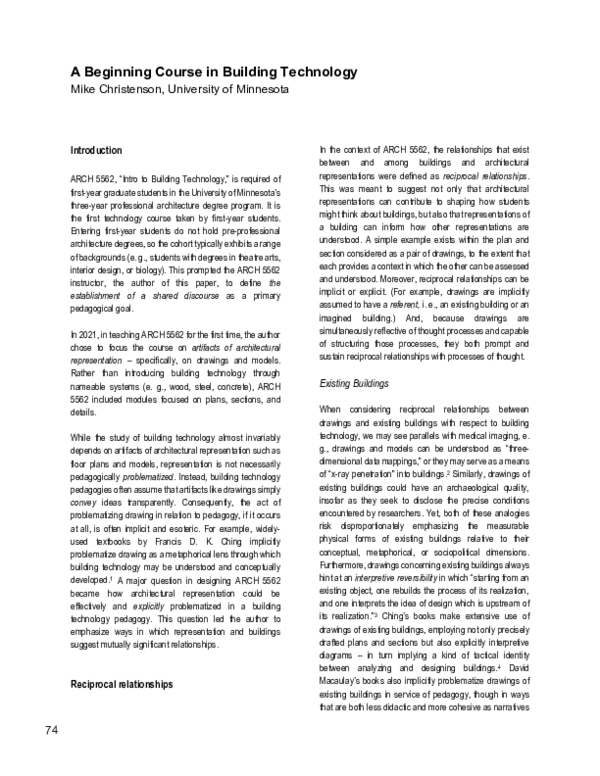 (PDF) A beginning course in building technology
