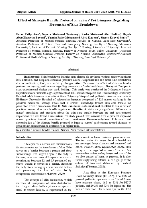 (PDF) Effect of Skincare Bundle Protocol on Nursing Performance ...