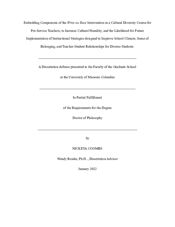 (PDF) Embedding components of the write on race intervention in a ...