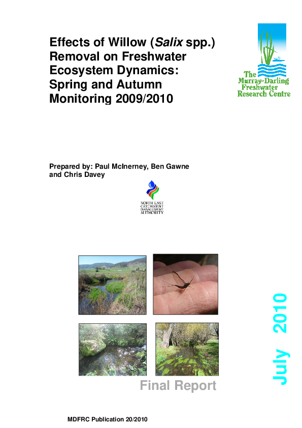 (PDF) Effects of Willow (Salix spp.) Removal on Freshwater Ecosystem ...