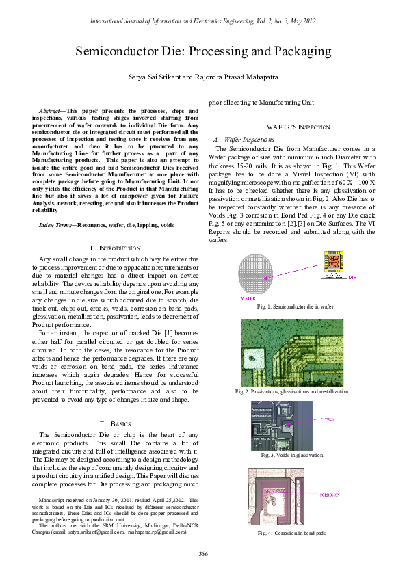 (PDF) Semiconductor Die: Processing and Packaging
