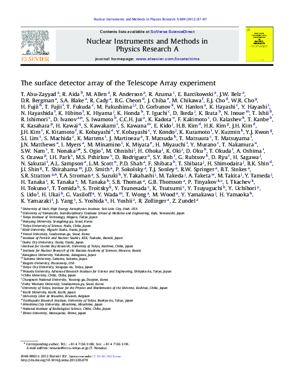 Pdf The Surface Detector Array Of The Telescope Array Experiment