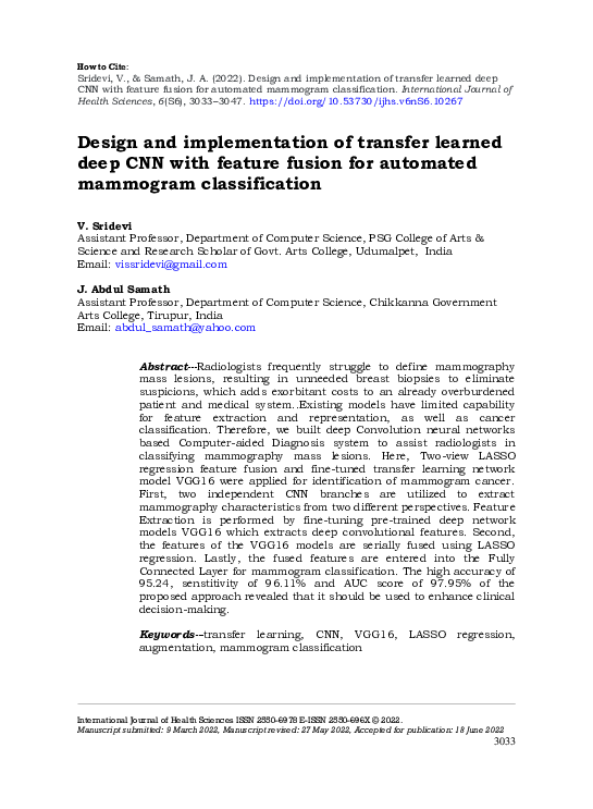 Pdf Design And Implementation Of Transfer Learned Deep Cnn With