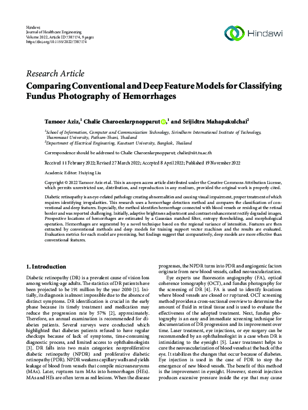 (PDF) Comparing Conventional and Deep Feature Models for Classifying Fundus Photography of ...