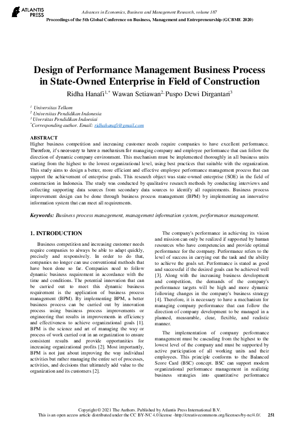 (PDF) Design of Performance Management Business Process in State-Owned ...