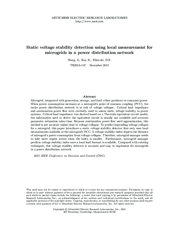 (PDF) Static voltage stability detection using local measurement for ...