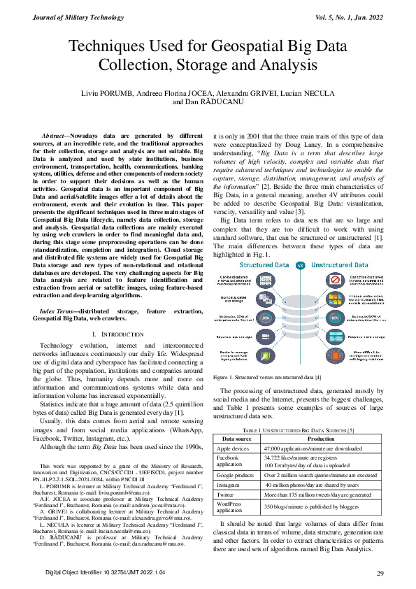 (PDF) Techniques Used for Geospatial Big Data Collection, Storage and Analysis