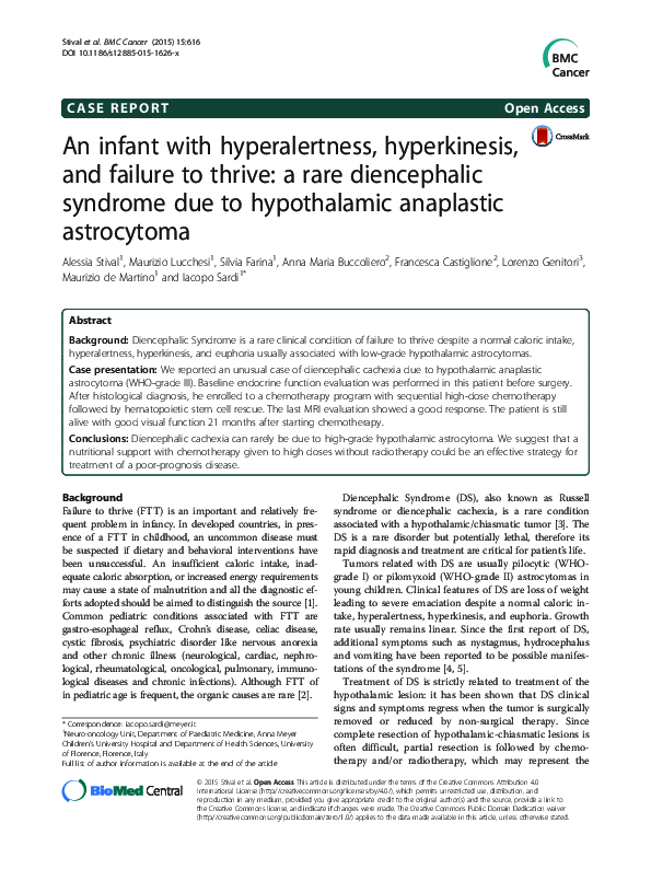 (PDF) An infant with hyperalertness, hyperkinesis, and failure to ...