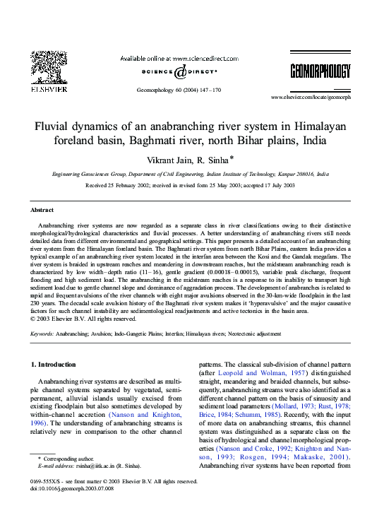 (PDF) Fluvial dynamics of an anabranching river system in Himalayan ...