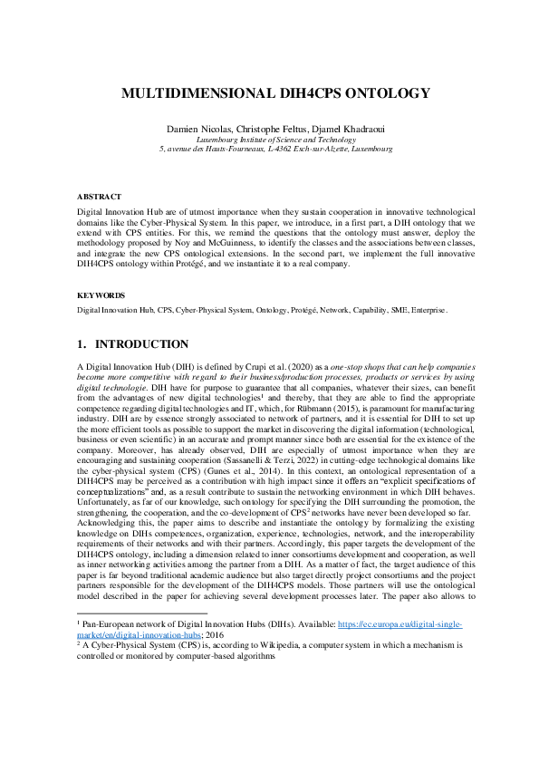 (PDF) MULTIDIMENSIONAL DIH4CPS ONTOLOGY