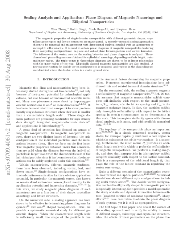 (PDF) Scaling analysis and application: Phase diagram of magnetic ...