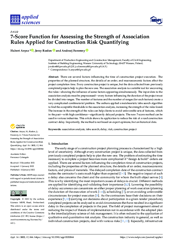 (PDF) 7-Score Function for Assessing the Strength of Association Rules ...