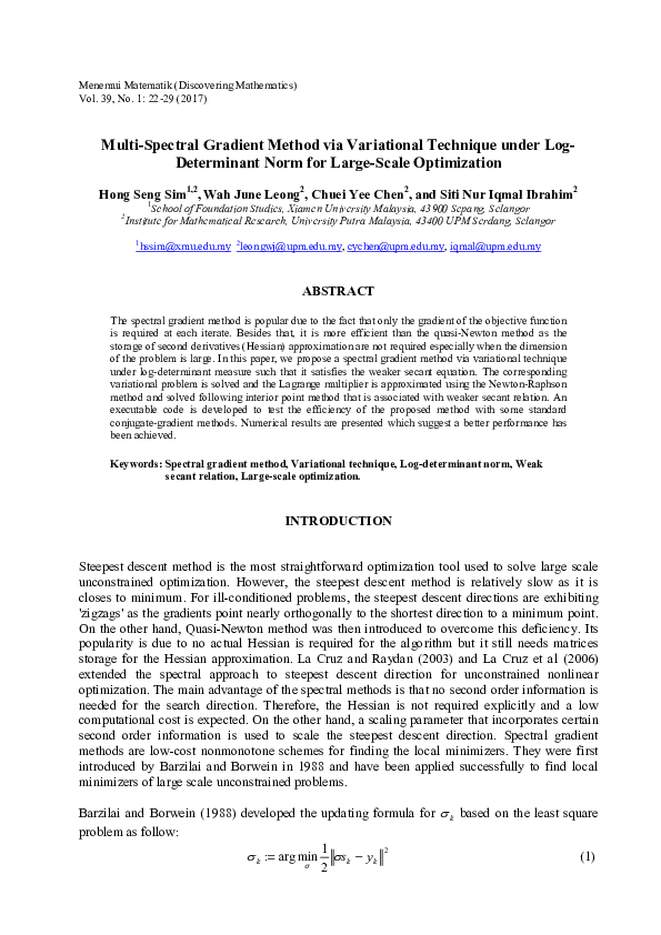 (PDF) Multi-Spectral Gradient Method via Variational Technique under Log- Determinant Norm for ...