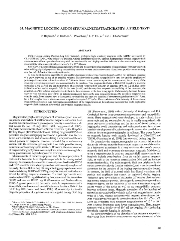 (PDF) Magnetic Logging and In-Situ Magnetostratigraphy: A Field Test